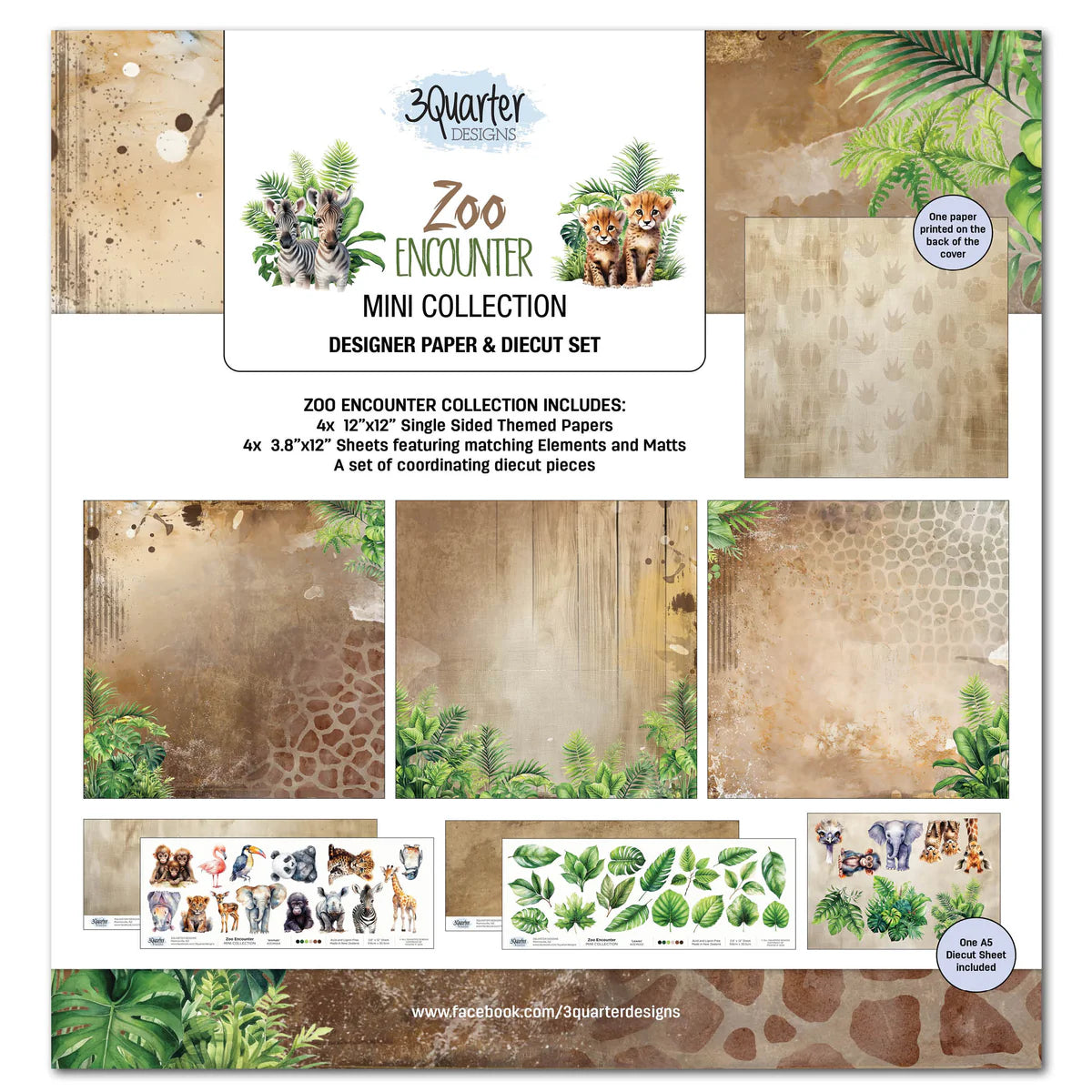 3 Quarter Designs - Zoo Encounter Mini Collection Designer Paper & Die – 10Cats