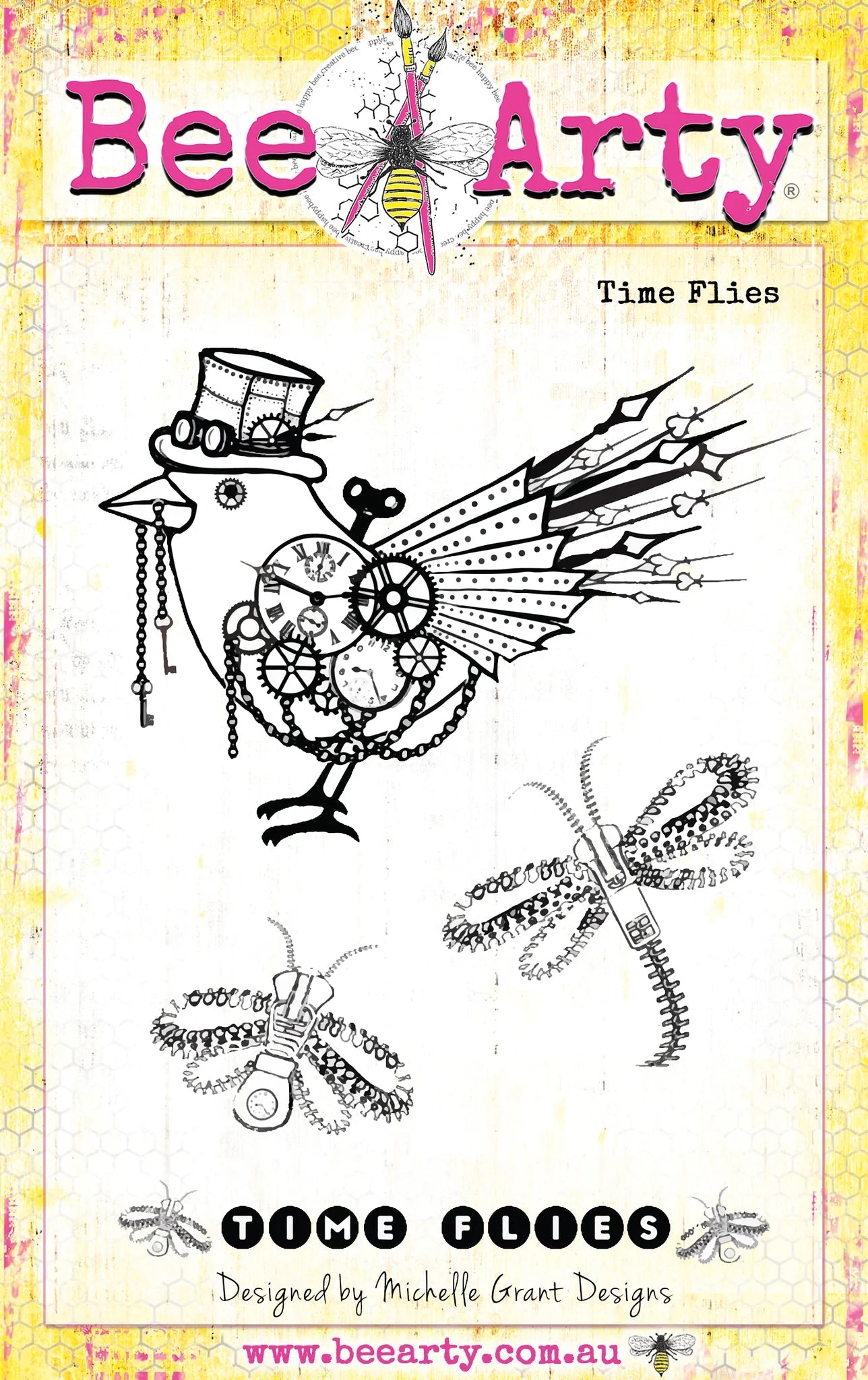 Acrylic Stamps - Bee Arty - Time Flies – 10Cats