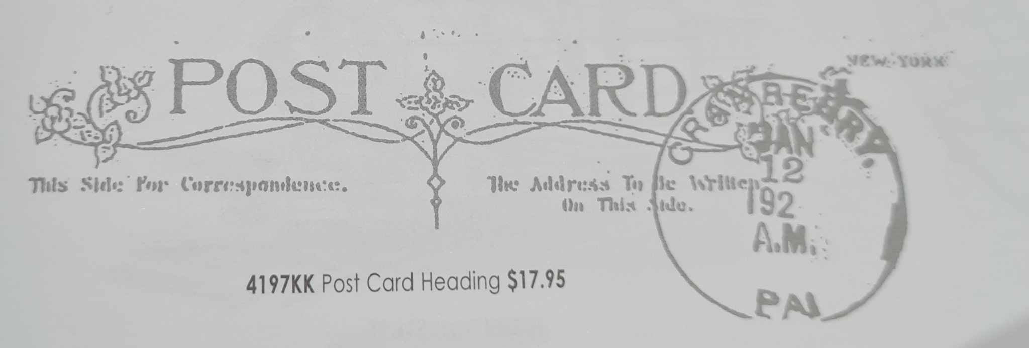 Kaszazz Rubber Stamp - Post Card Heading – 10Cats