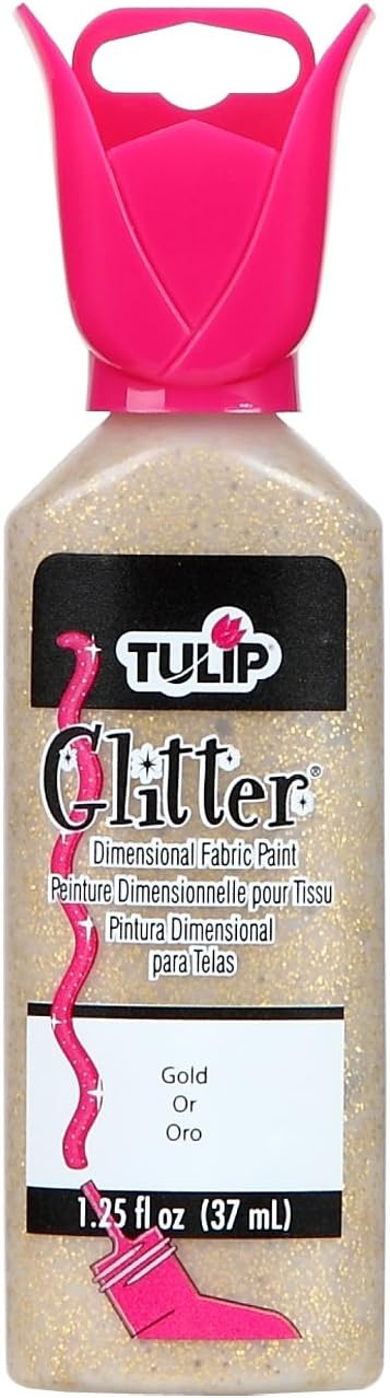 Tulip - Puffy Dimensional Fabric Paint - Gold Glitter – 10Cats