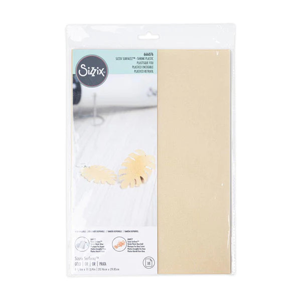 Sizzix Surfacez - Metallic Shrink Plastic - Gold 8pk – 10Cats