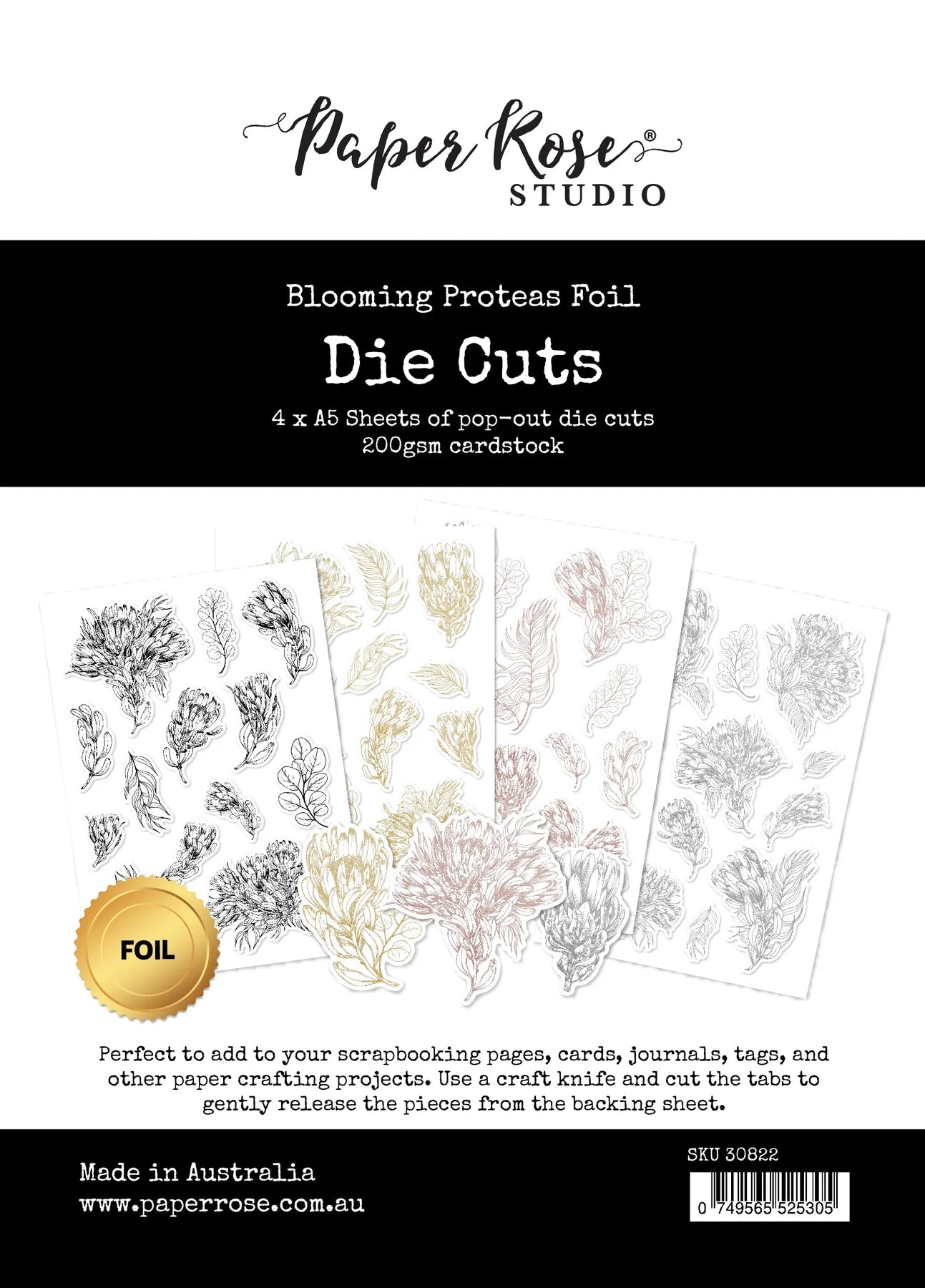 Paper Rose Die Cuts - Blooming Proteas Foil – 10Cats