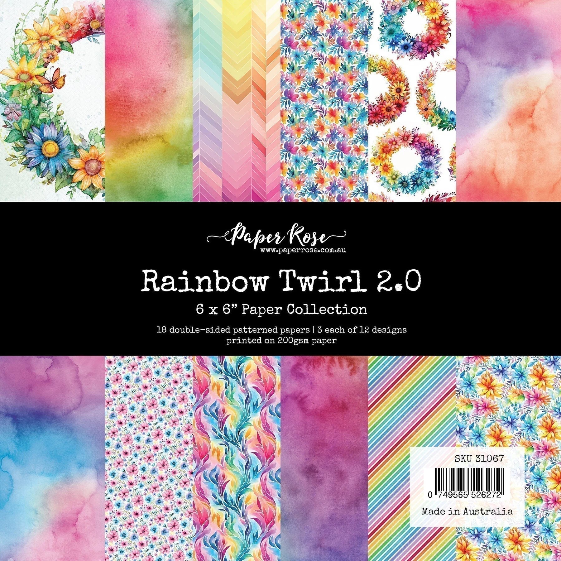 Paper Rose - Rainbow Twirl 2.0- 6x6 Paper Collection – 10Cats