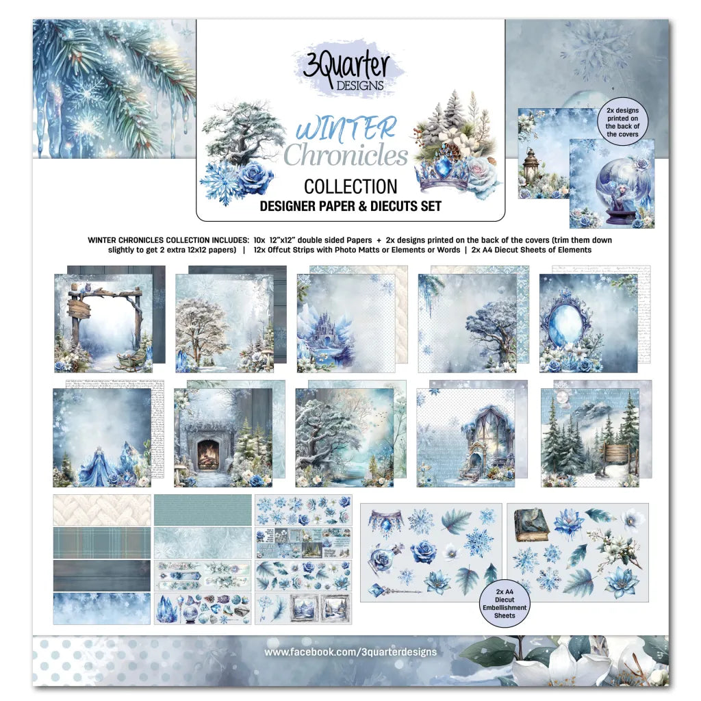 3 Quarter Designs - Winter Chronicles Collection Designer Paper & Diec ...