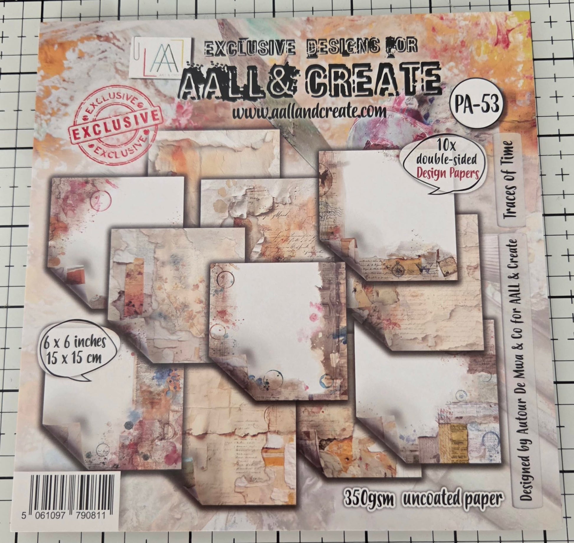 AALL & Create 6x6 Uncoated Paper Pack -Traces Of Time PA-53 – 10Cats