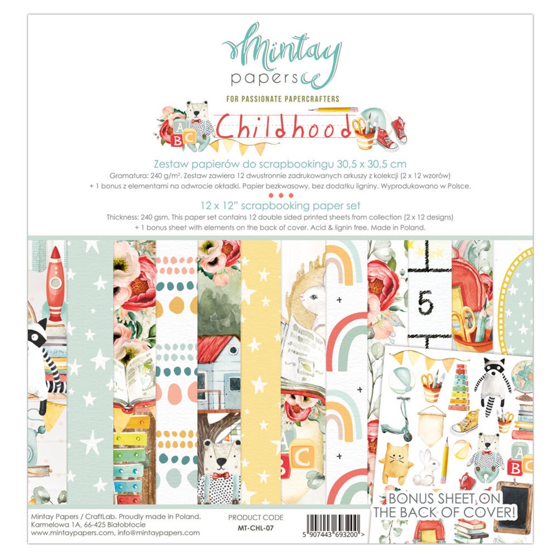 Mintay Papers - Childhood 12 x 12 Scrapbooking Paper – 10Cats