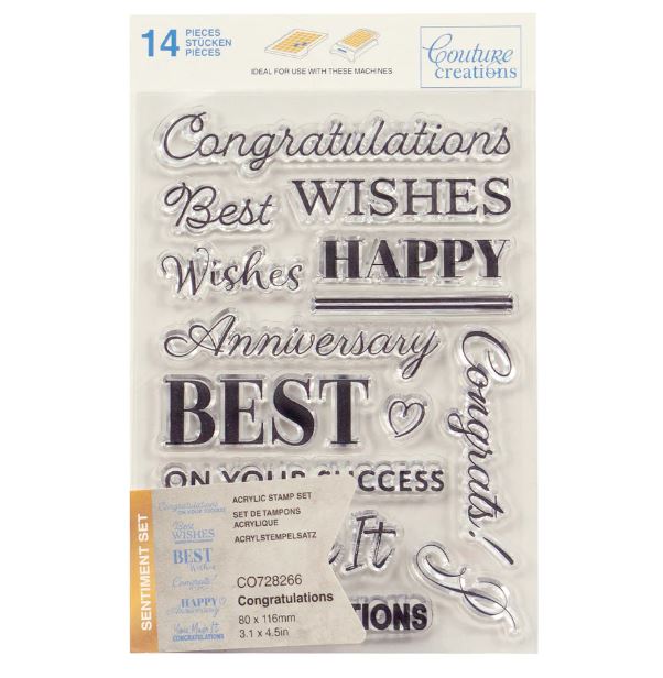 Couture Creation Acrylic Stamps - Stamp Set - Congratulations – 10Cats