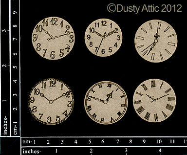 Dusty Attic - Chipboard - Mini Clock faces – 10Cats