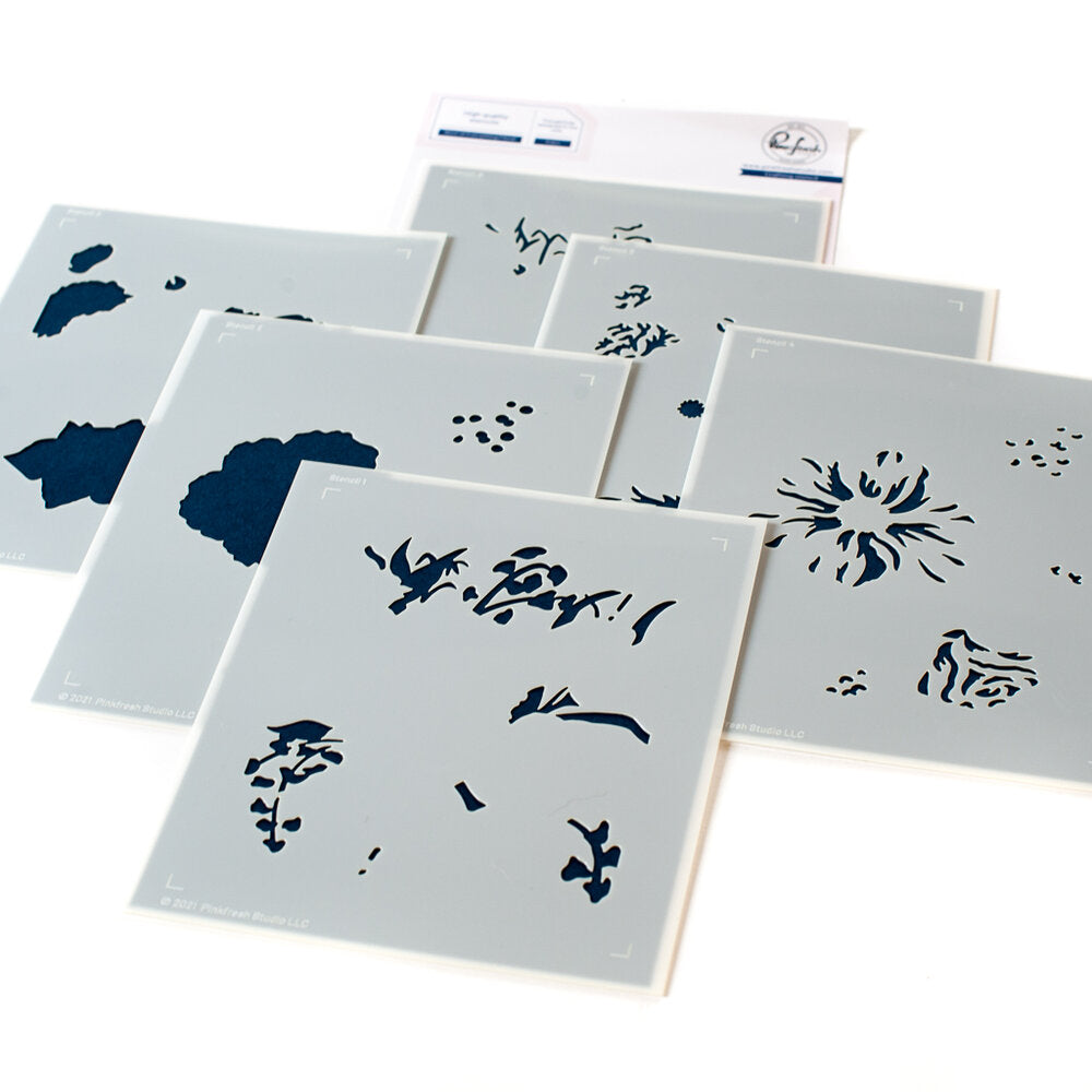 PinkFresh Studio -Layering Stencils - Best Of Everything Floral – 10Cats